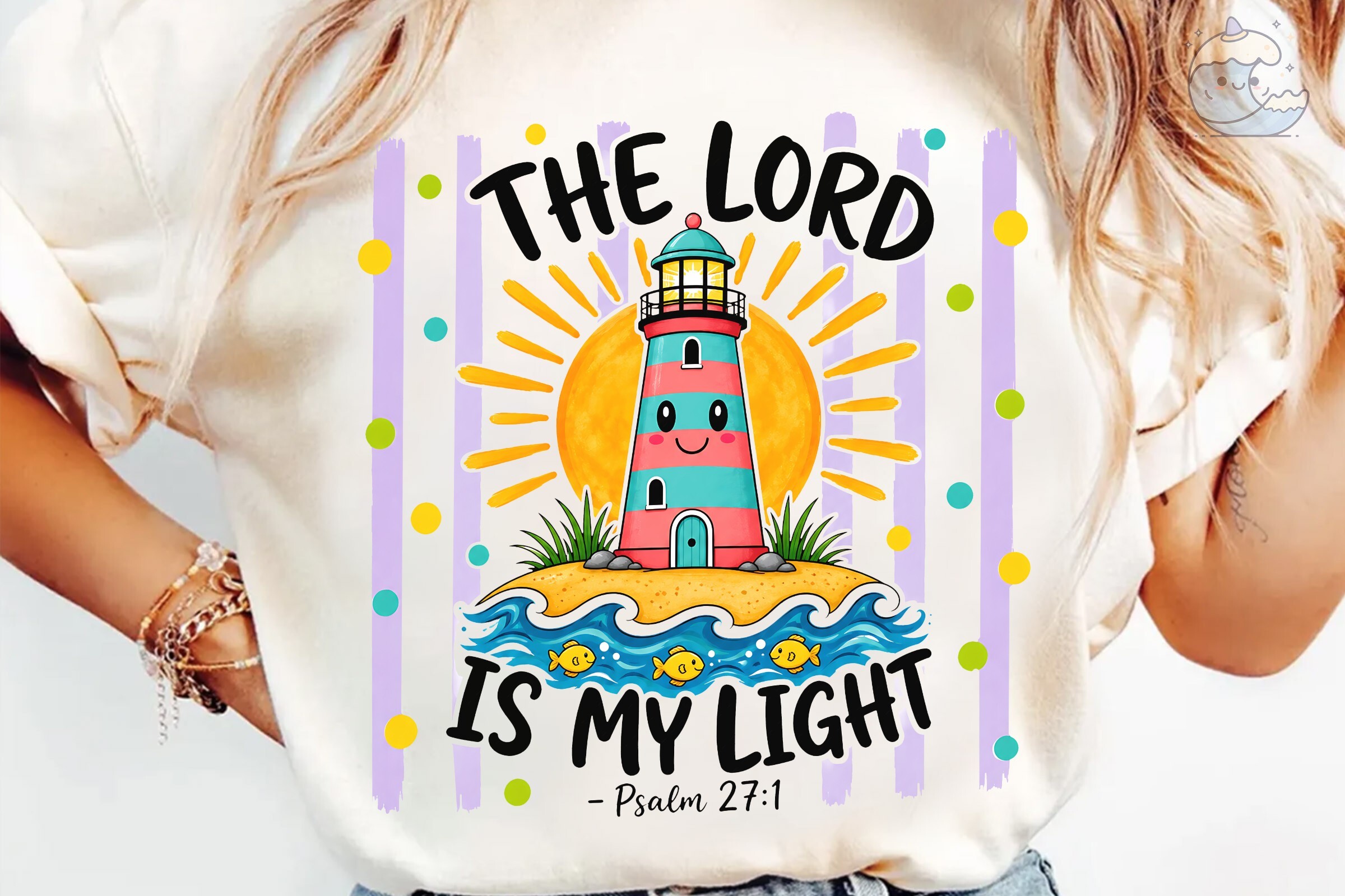 Cute Lighthouse Bible Verse PNG Clipart Graphic by Dreamtidestudio ...