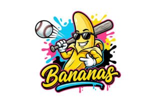 Funny Banana Baseball Mascot PNG Graphic by Design Station · Creative ...