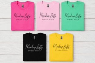 Gildan 5000 Group Flat Lay Shirt Mockup Graphic by Mockup Lofty ...