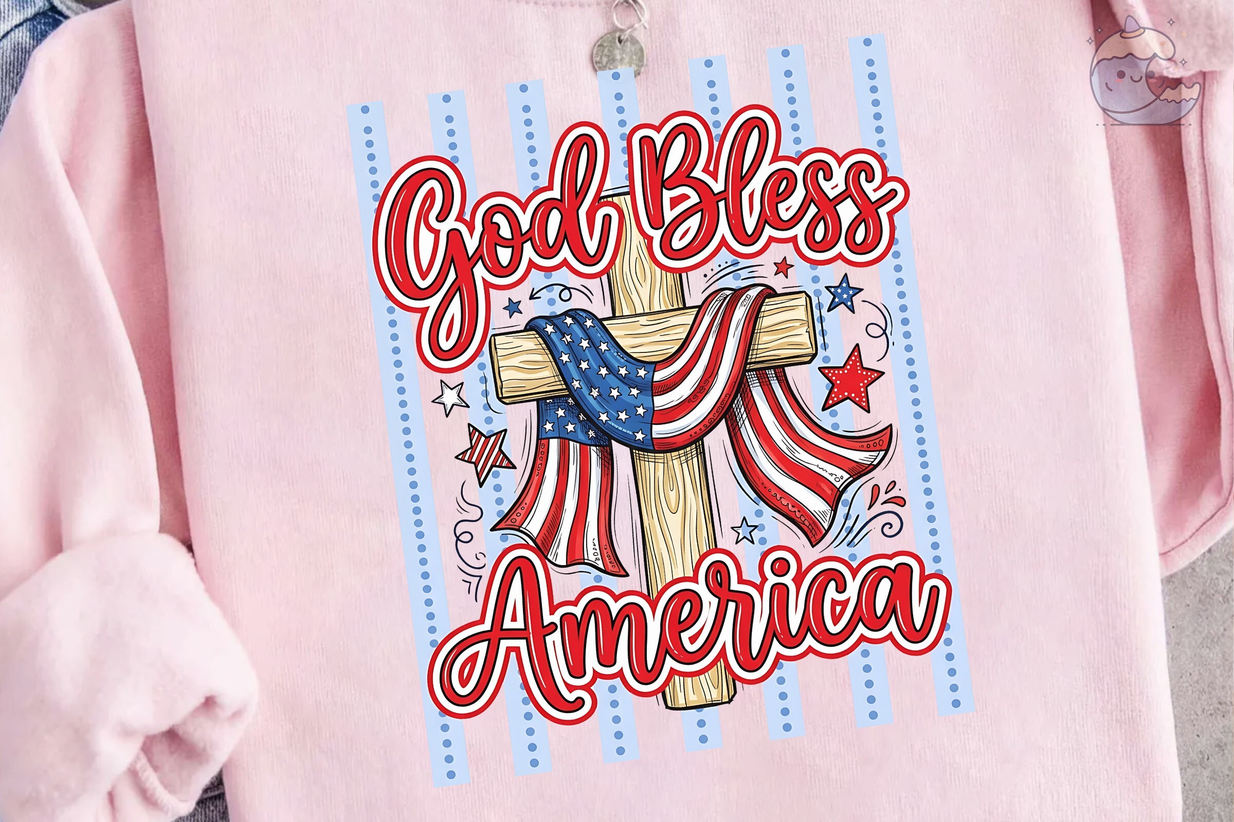 God Bless America Cross PNG Clipart Graphic by Dreamtidestudio ...