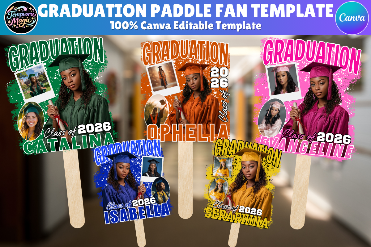 Graduation Fan Canva Editable Template Graphic by Canva Magic ...