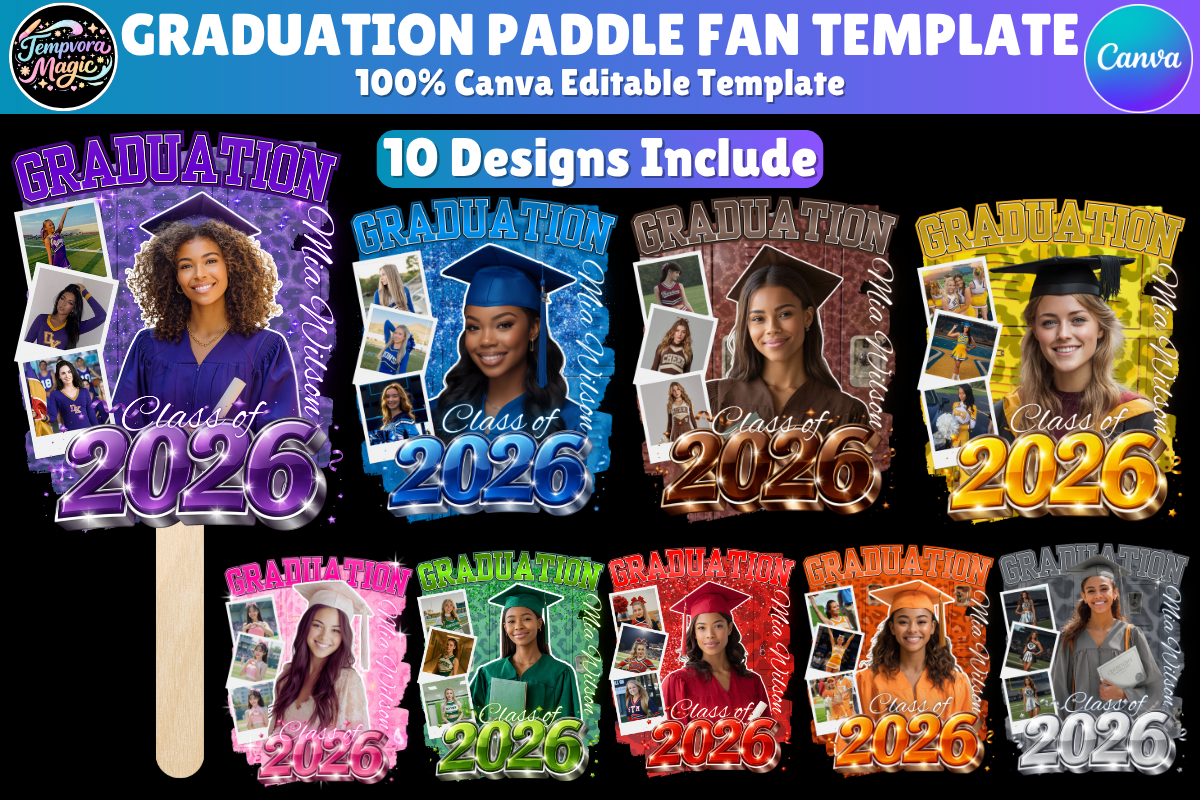 Graduation Fan Canva Editable Template Graphic by Canva Magic ...