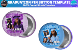 Graduation Pin Button Canva Template Graphic by Canva Magic · Creative ...