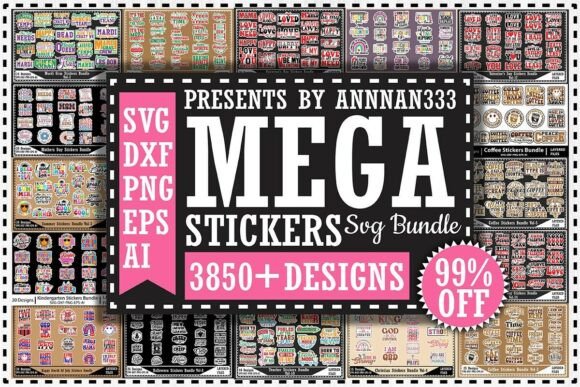 Mega Stickers Svg Bundle Bundle · Creative Fabrica