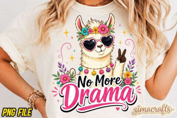 No More Drama Llama PNG Sublimation Graphic by SimaCrafts · Creative ...