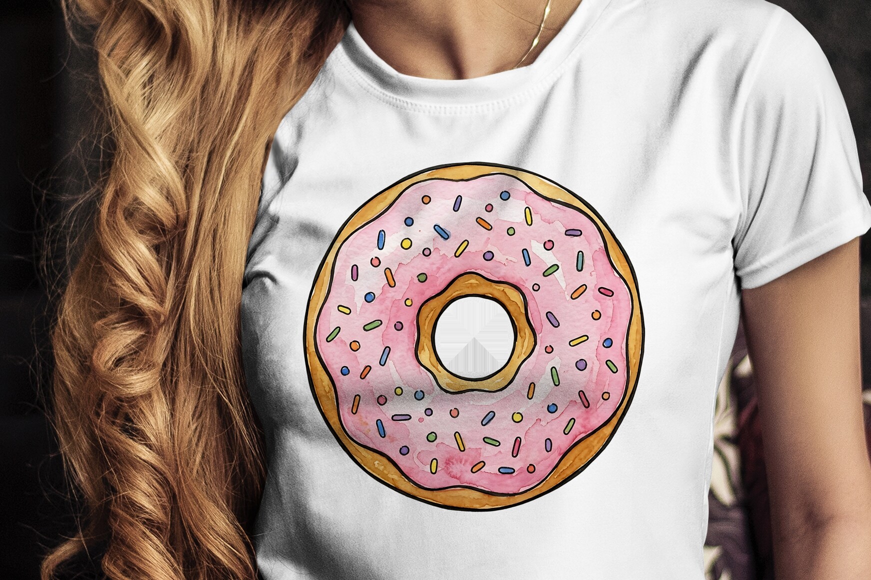Pink Iced Donut with Colorful Sprinkles Graphic by designcrafts ...