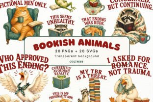 Sarcastic Bookish Clipart Book Lover PNG Graphic by CozyNest Studio ...