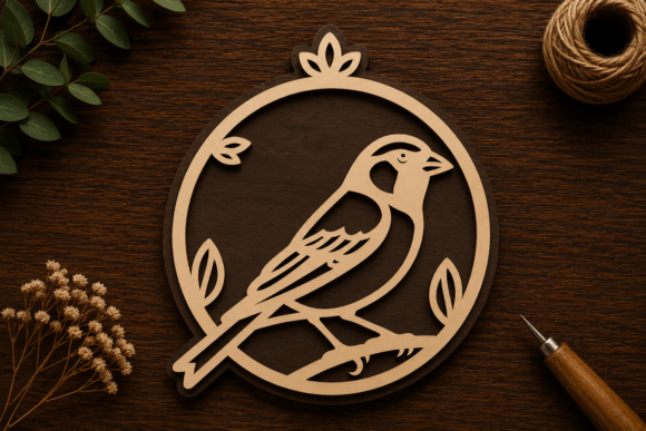 *Songbird Circle Frame Laser Cut SVG · Creative Fabrica