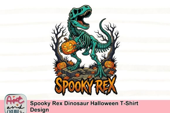 Spooky Rex Dinosaur Halloween T-Shirt Design Graphic by art and create ...