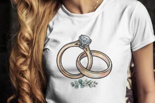 Two Gold Rings and Diamond Ring Graphic by designcrafts · Creative Fabrica