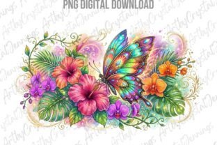 Vibrant Tropical Butterfly Floral PNG Graphic by ArtbyCrystalJennings ...