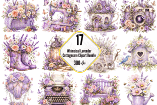 Whimsical Lavender Cottagecore Clipart Graphic by Craftcity · Creative ...