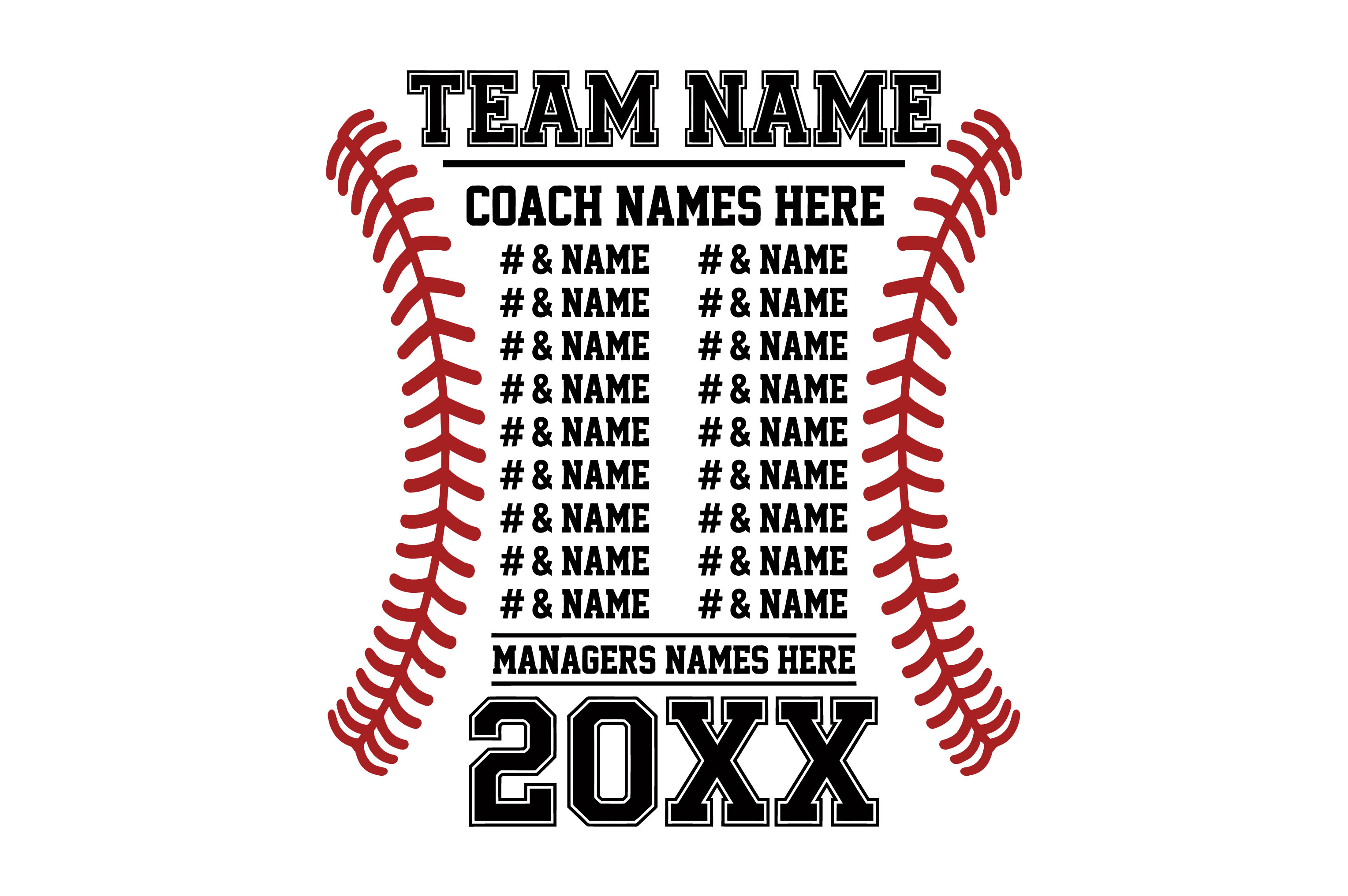 Baseball Team Roster Template PNG Graphic by Design Station · Creative ...