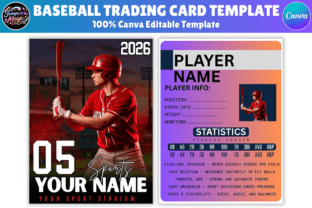 Baseball Trading Card Canva Template Graphic by Tempvora Magic ...