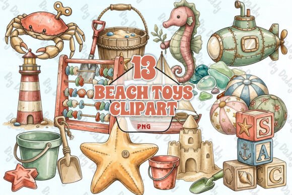 Beach Toys Clipart PNG Graphic by Big Daddy · Creative Fabrica