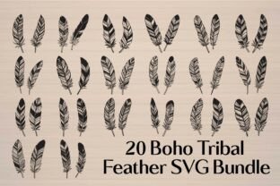 Boho Feather SVG Bundle Graphic by Gfx_Store · Creative Fabrica