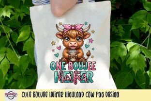 Cute Boujee Heifer Highland Cow PNG Design Graphic by BbowDesign ...