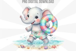 Cute Summer Elephant Clipart PNG Graphic by ArtbyCrystalJennings ...