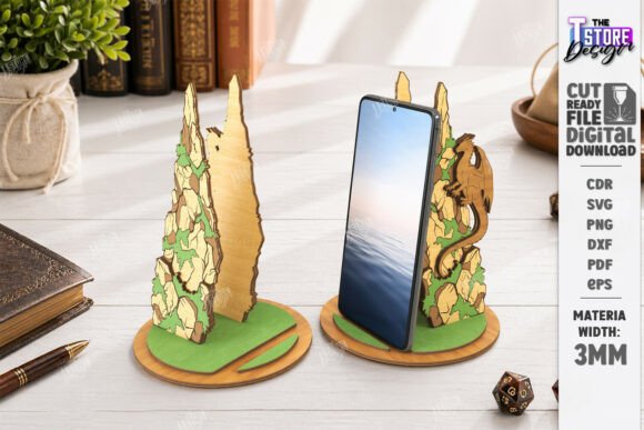 Dragon Phone Stand Laser Cut | Fantasy · Creative Fabrica