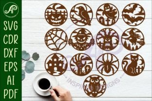Halloween Coaster SVG Design Bundle · Creative Fabrica
