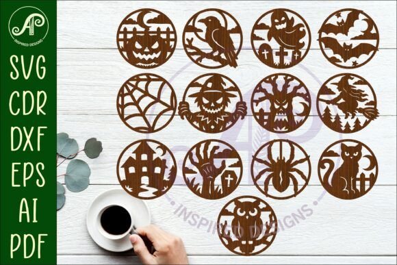Halloween Coaster SVG Design Bundle · Creative Fabrica