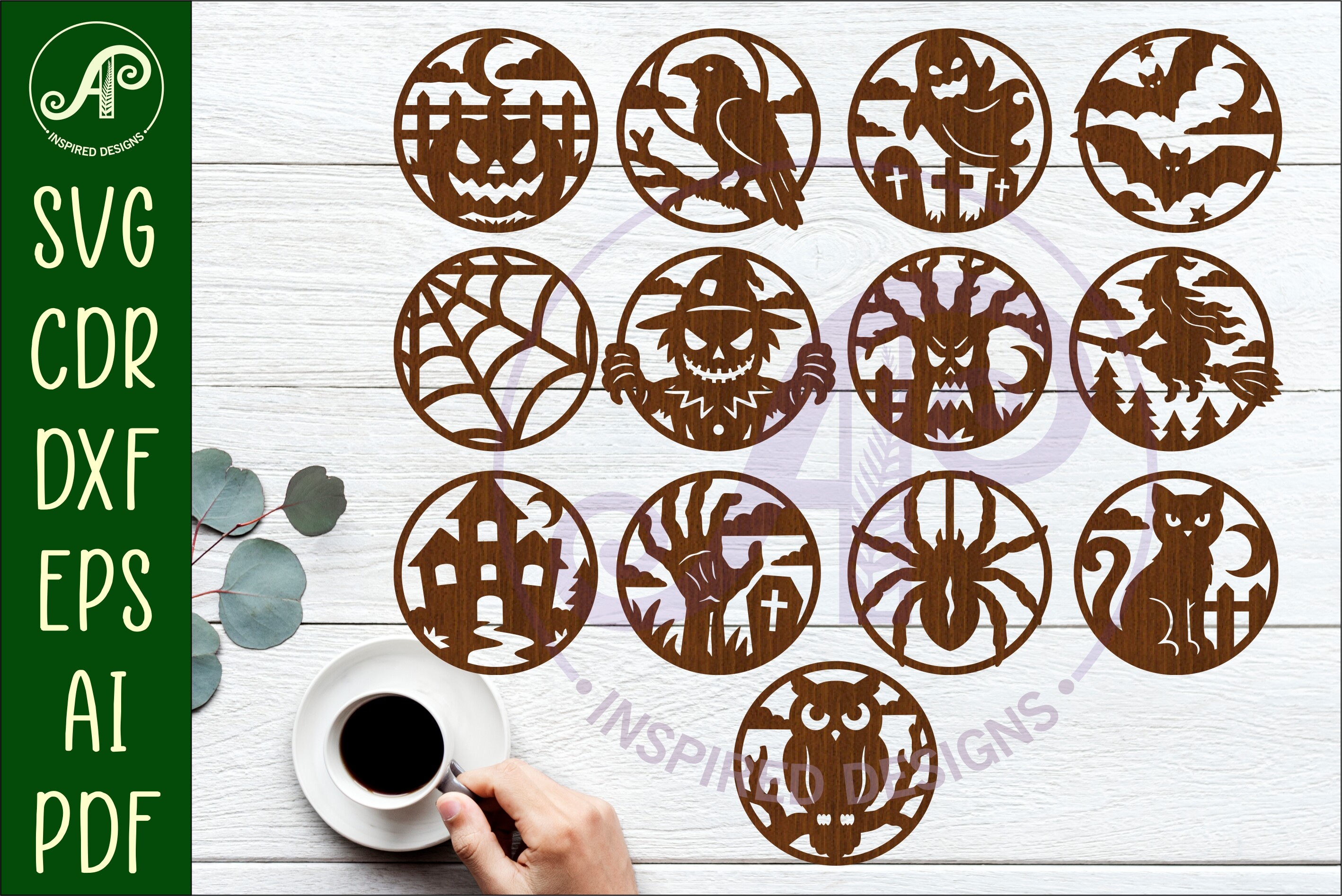 Halloween Coaster SVG Design Bundle · Creative Fabrica