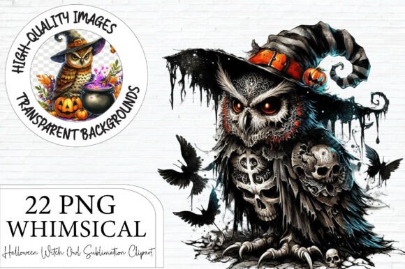 Halloween Witch Owl Sublimation Clipart Graphic by Artoya · Creative ...