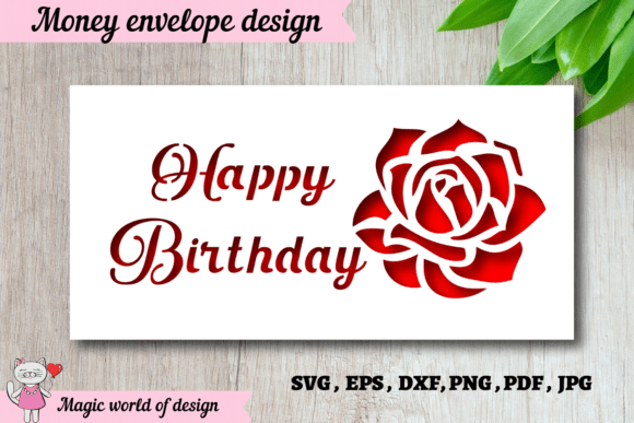 Happy Birthday Money Envelope Design SVG Graphic by Magic world of ...