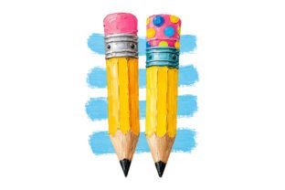 Painted School Pencil Clipart PNG Graphic by Design Station · Creative ...