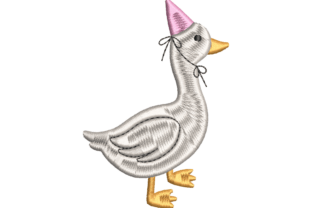 Party Hat Goose Embroidery · Creative Fabrica