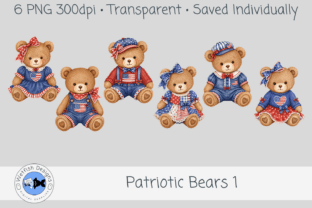 Patriotic PNG Bear Clipart 1 Graphic by Wetfish Designs · Creative Fabrica