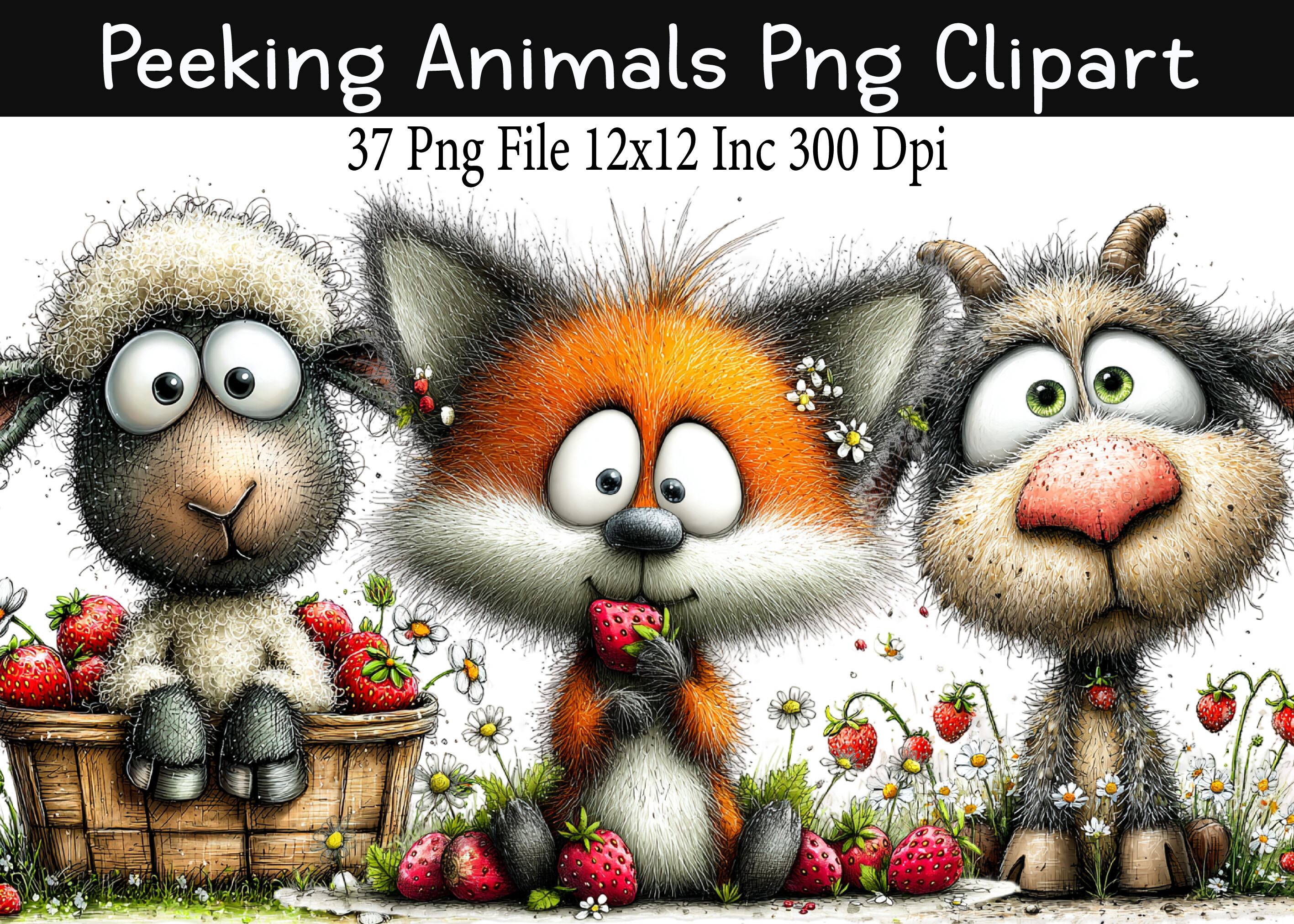 Peeking Animals PNG Clipart Graphic by Creative Design · Creative Fabrica