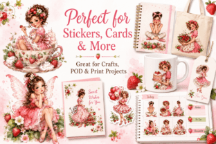 Pink Strawberry Girl Clipart Graphic by KHAMPOL SHOP DESIGN · Creative ...