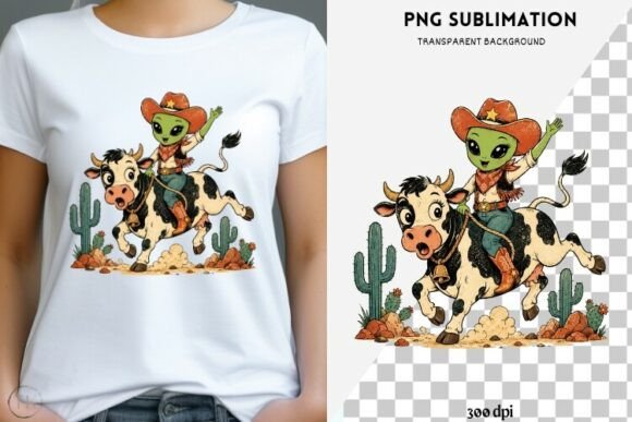 Space Cowgirl Alien PNG | Western UFO Graphic by Tanya Kart · Creative ...