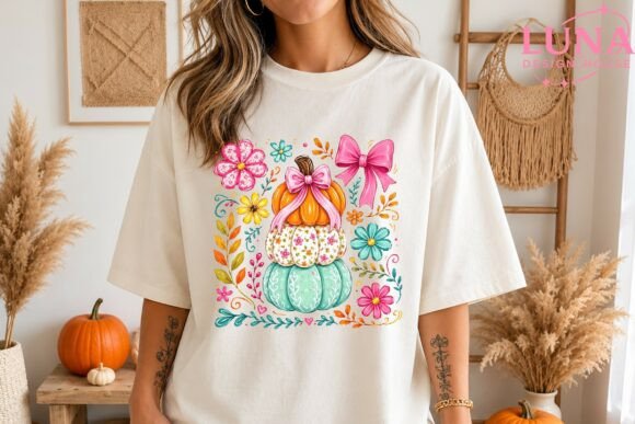 Stacked Pumpkins with Bows PNG Clipart Graphic by LunaDesignHouse ...