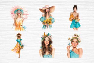 Summer Girl Watercolor Clipart PNG Graphic by Black Cat · Creative Fabrica