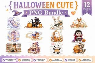Title: Halloween Cute Watercolor PNG Set Graphic by Alivio Arts ...