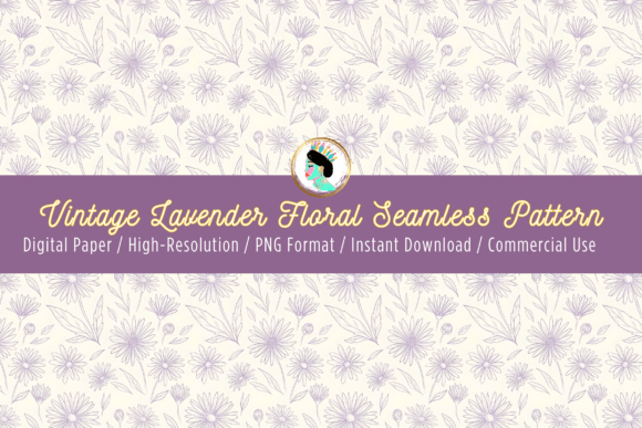 Vintage Lavender Floral Seamless Pattern Graphic by Marrie Pauza ...