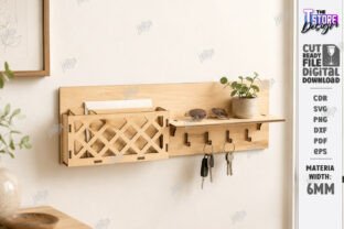 Wall Keyholder Laser Cut | Key Rack SVG · Creative Fabrica