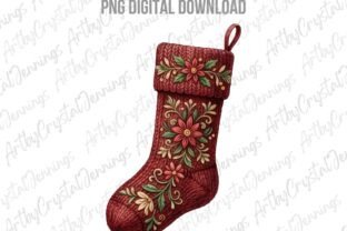 Watercolor Christmas Stocking PNG Graphic by ArtbyCrystalJennings ...