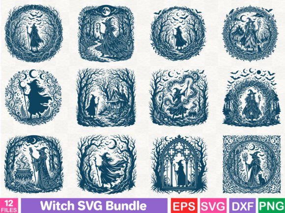Mystical Witch Moon SVG Bundle Graphic by BDdesign · Creative Fabrica