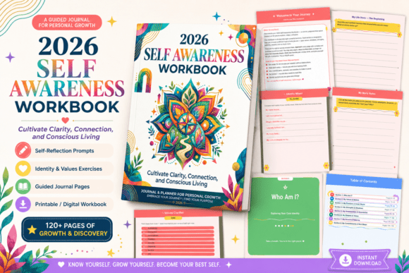 2026 Self Awareness Workbook Graphic by Aamo · Creative Fabrica
