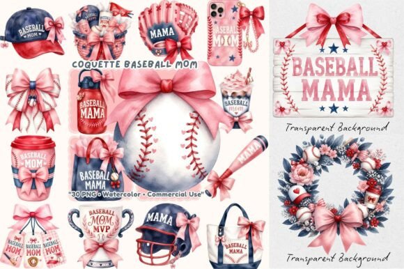 Aesthetic Coquette Baseball Mom Game Day Graphic by JidapaDesign ...