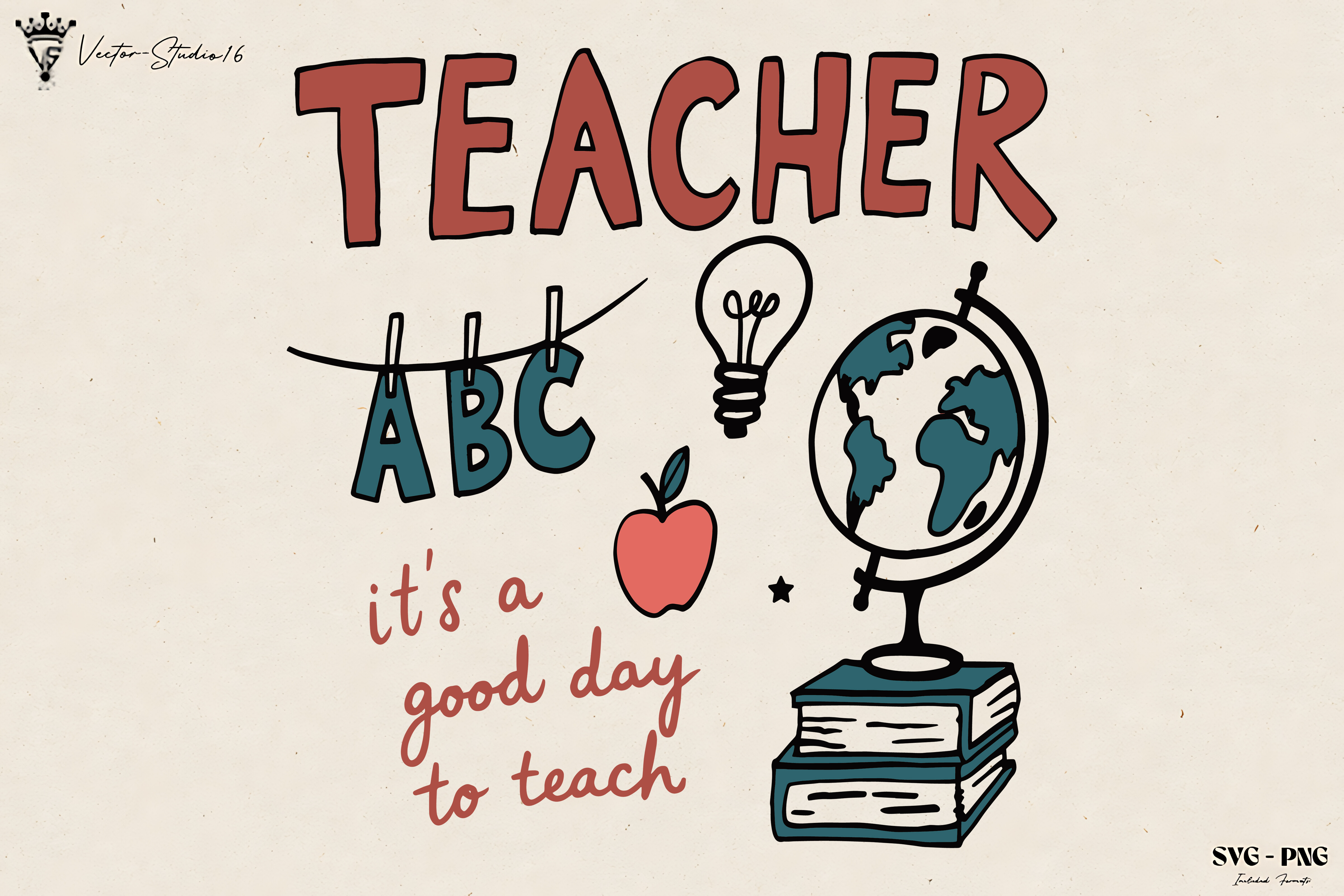 Back to School Teacher ABC SVG PNG Graphic by Vector-Studio16 ...