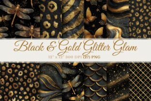 Black & Gold Glitter Glam Seamless Paper Graphic by Print Magic ...
