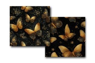 Black & Gold Glitter Glam Seamless Paper Graphic by Print Magic ...