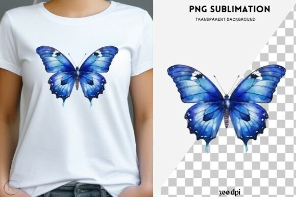 Blue Butterfly Png Design for T-shirts Graphic by Tanya Kart · Creative ...