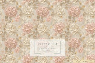 Blush Gold Hydrangea Floral Pattern Graphic by clipArtem · Creative Fabrica