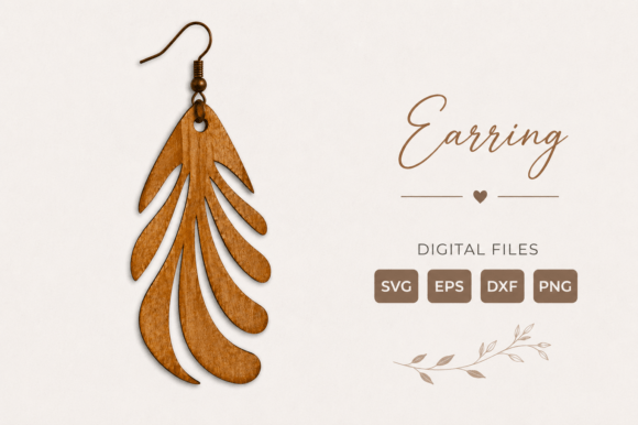 Wooden Earrings SVG Laser Cut Files · Creative Fabrica