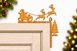 Christmas Door Corner SVG Laser Cut File · Creative Fabrica